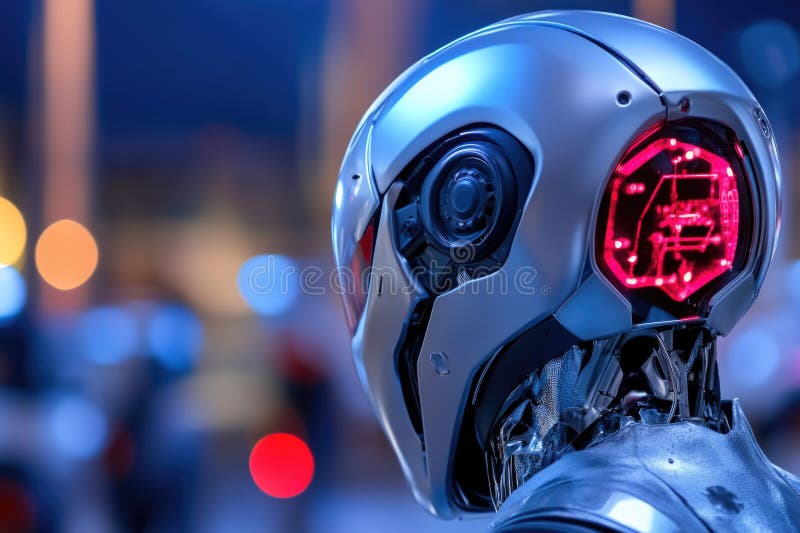 Futuristic Robotic Humanoid with Advanced Technology in Urban ...