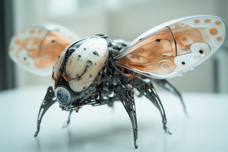 Futuristic Robotic Insect Equipped with a Camera Eye and Transparent ...