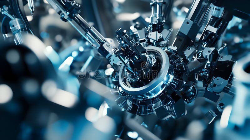 Futuristic Robotic Machinery with Intricate Mechanical Components Stock ...