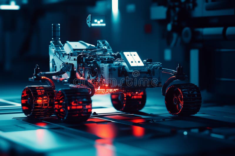 Futuristic Robotic Mars Rover Model Stock Illustration - Illustration ...