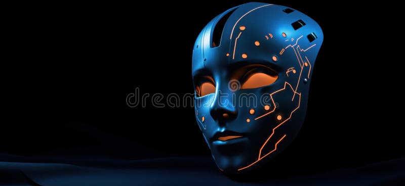 Futuristic Robotic Mask with Glowing Circuitry Design, Showcasing ...