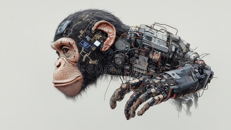A Futuristic Robotic Monkey Showcases a Blend of Organic and Mechanical ...