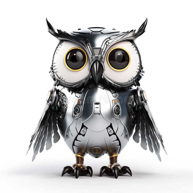 Futuristic Robotic Owl with Inquisitive Gaze. Generative Ai Stock ...