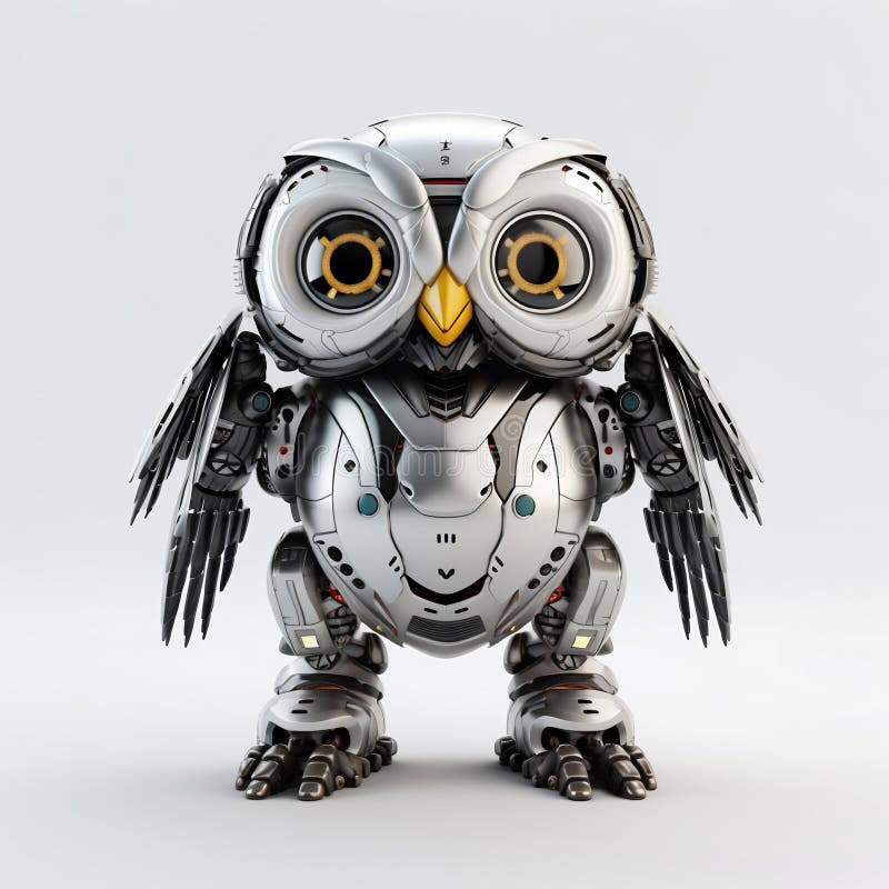 Futuristic Robotic Owl with Inquisitive Gaze. Generative Ai Stock ...