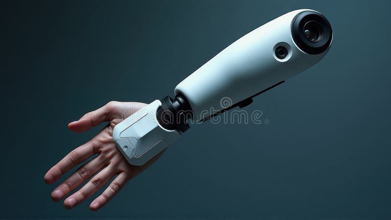 Futuristic Robotic Prosthetic Arm Reaching Out. Stock Illustration ...