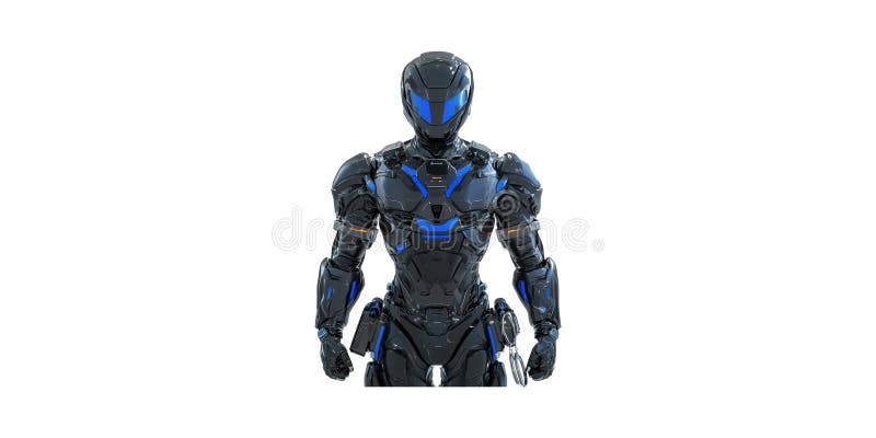 Futuristic Robotic Soldier in Advanced Armor. Cutting-Edge Technology ...