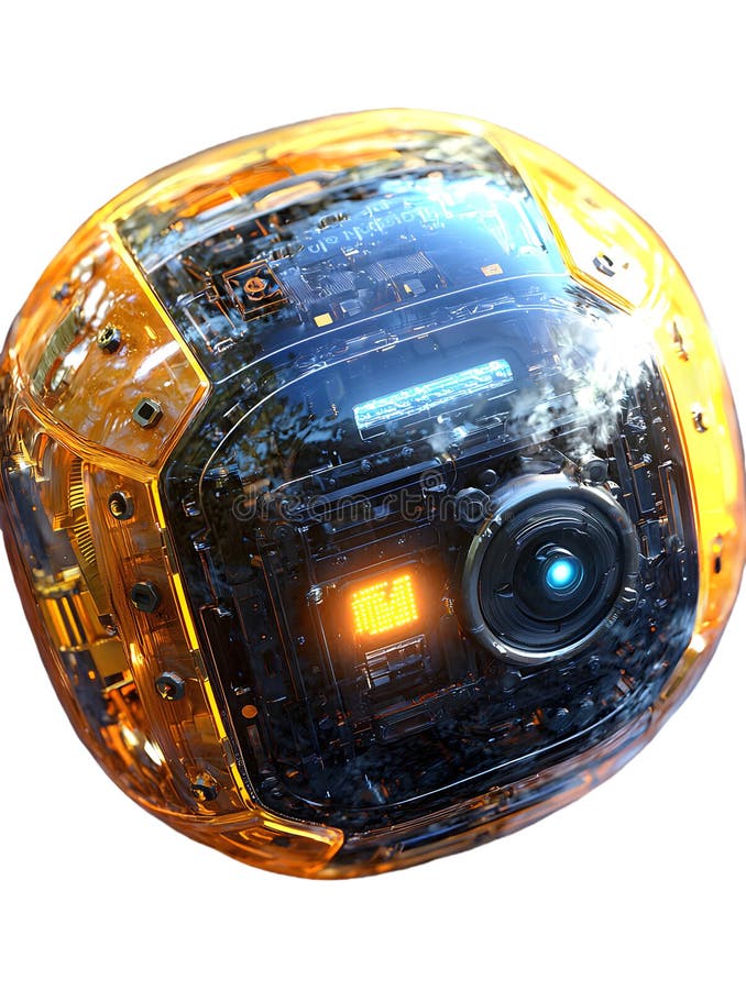 Futuristic Robotic Sphere with Intricate Details Stock Illustration ...