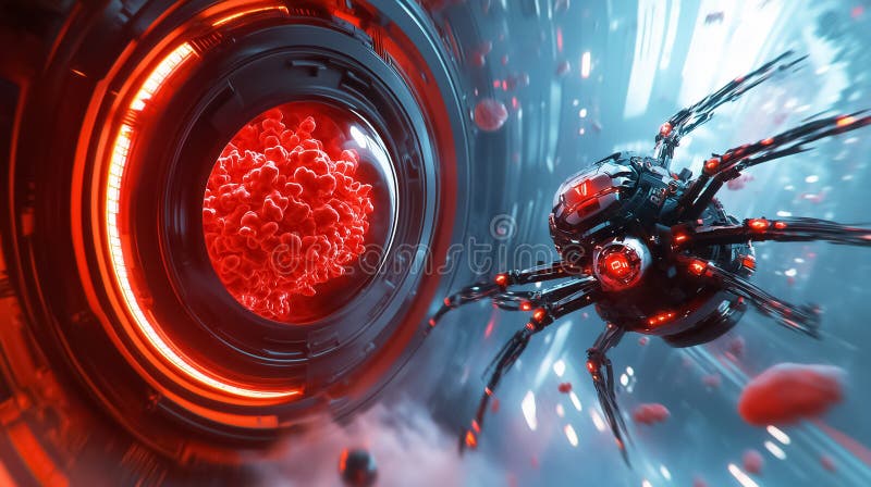 Futuristic Robotic Spider Explores Vivid Sci-fi Environment with ...