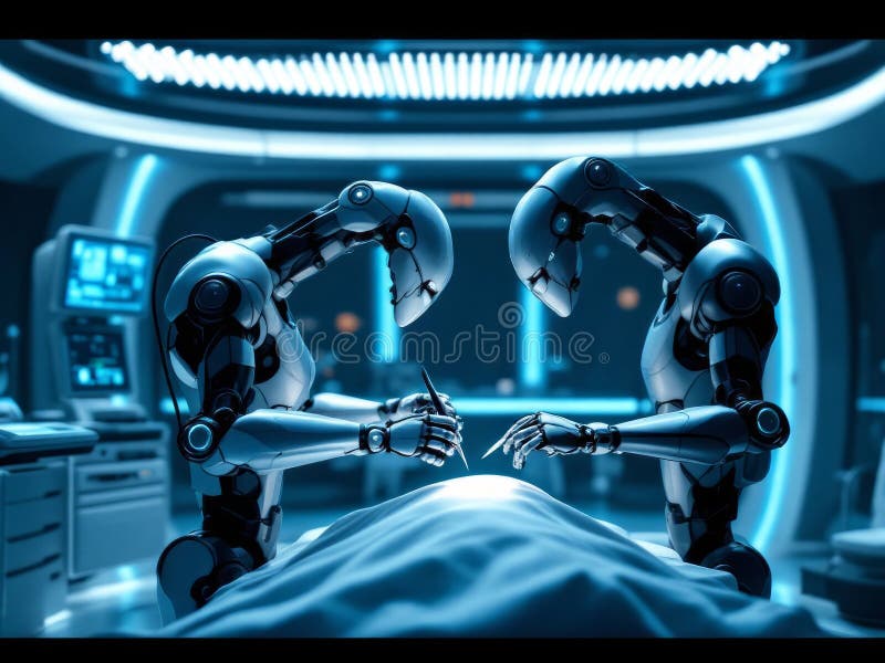 Futuristic Robotic Surgery Excellence Stock Illustration - Illustration ...