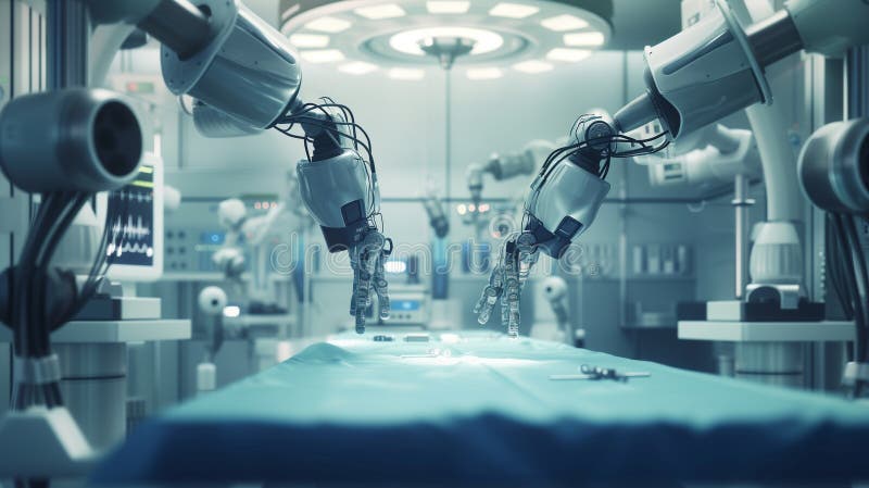 Futuristic Robotic Surgery in High-Tech Operation Room Stock ...