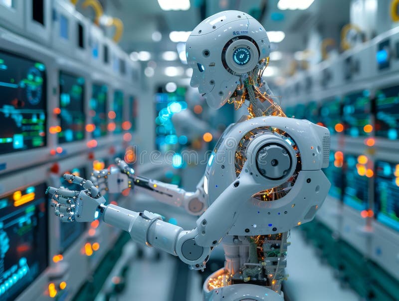 Sophisticated Robotic System Analyzing Patient Data in Modern Medical ...