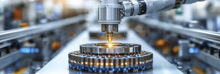 Futuristic Robotic Tool Engraving High-tech Components Stock ...