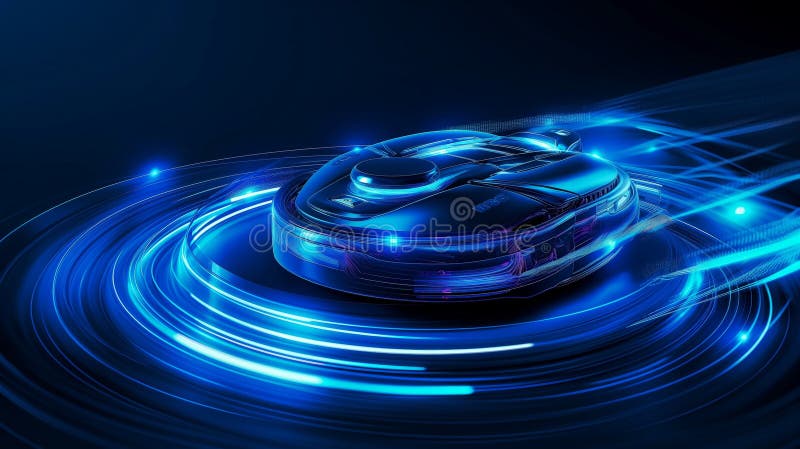 Futuristic Robotic Vacuum Blue Light Trails Stock Photos - Free ...