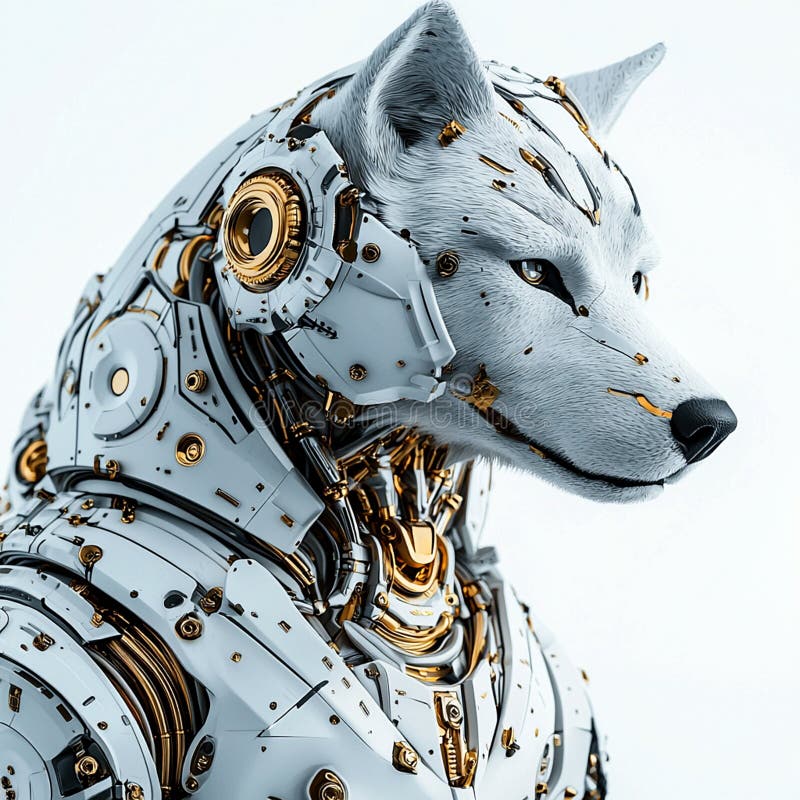 Futuristic Robotic Wolf Artwork Concept Design Rendering Isolated on ...