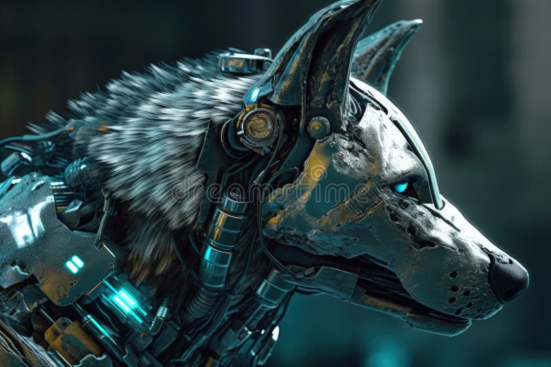 Robotic Wolf Head in Circle Logo Icon Stock Vector - Illustration of ...