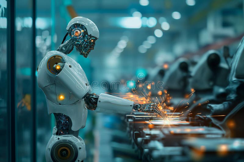 Futuristic Robotics in Modern Factories , AI Integration and Automation ...