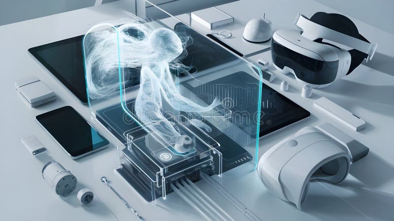 Futuristic Robots Advancing Technology in a High-Tech Lab Stock ...