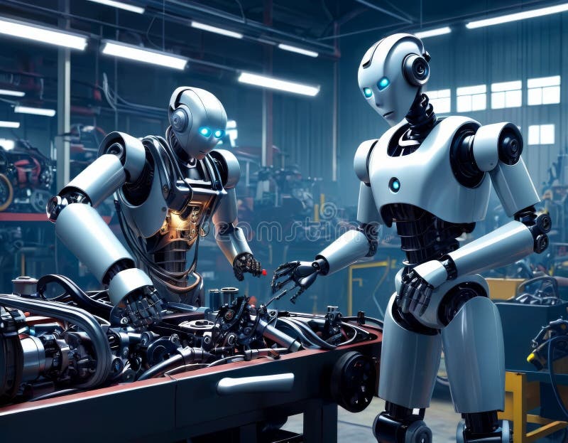 Futuristic Robots Assembling Machinery Stock Image - Image of ... Futuristic Robots Assembling Machinery Stock Image - Image of ...