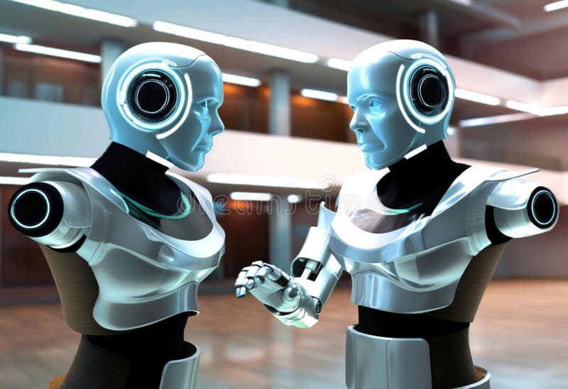 Futuristic Robots Engage Dialogue Stock Photos - Free & Royalty-Free ...