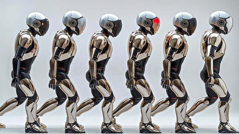 Futuristic Robots in Evolution Sequence with Advanced Technology and AI ...