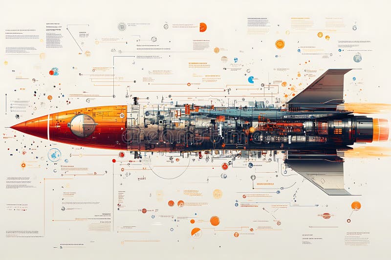Futuristic Rocket Design, Detailed Cutaway View Stock Illustration ...