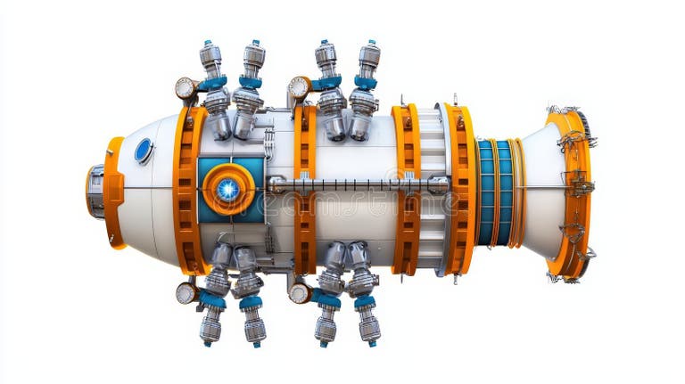 Futuristic Rocket Engine Design with HighTech Components and Mechanical ...