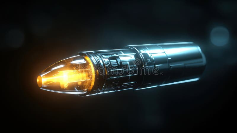 Futuristic Rocket Engine with Neon Glow and High-Tech Design Stock ...