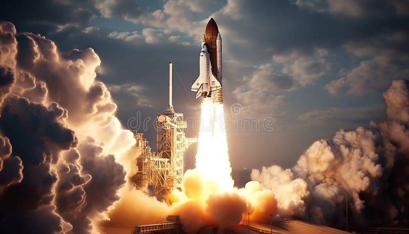 Futuristic Rocket Explores Space through Technology Generated by AI ...