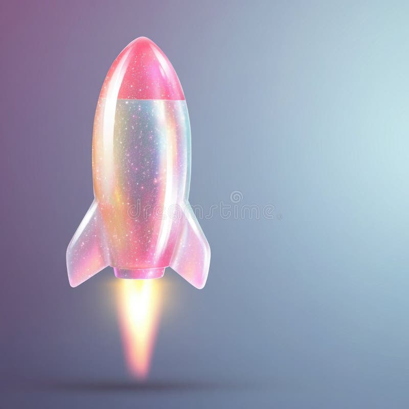 Futuristic Rocket Icon with Glowing Highlights Stock Illustration ...