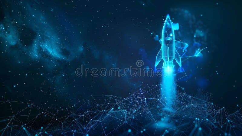 Futuristic Rocket Launch in Deep Space, Generative AI Stock Image ...
