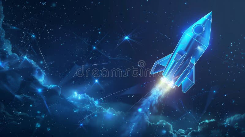 Futuristic Rocket Launch in Space, Generative AI Stock Image - Image of ...