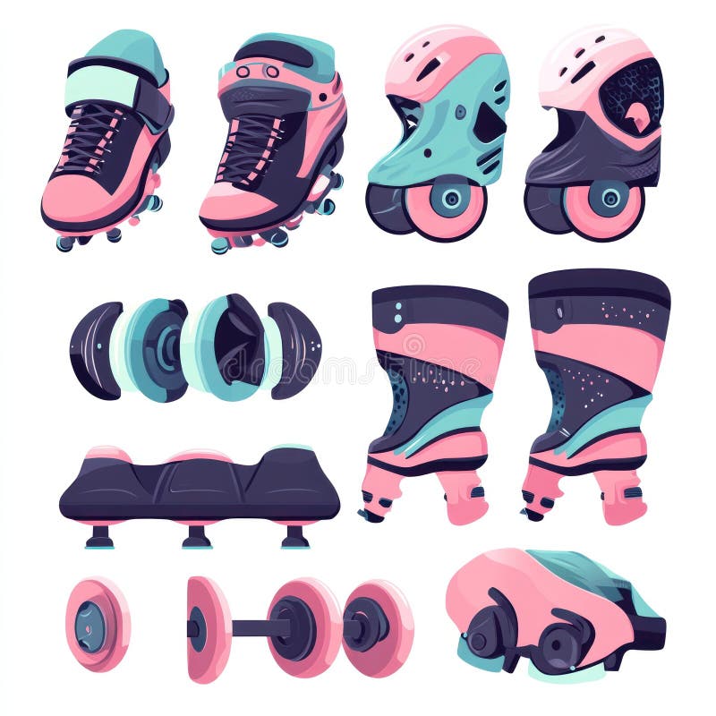 Teal Rollerblades Stock Illustrations – 5 Teal Rollerblades Stock ...