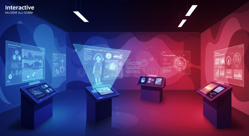 Pedestals Host Touchscreens Stock Illustrations – 1 Pedestals Host ...