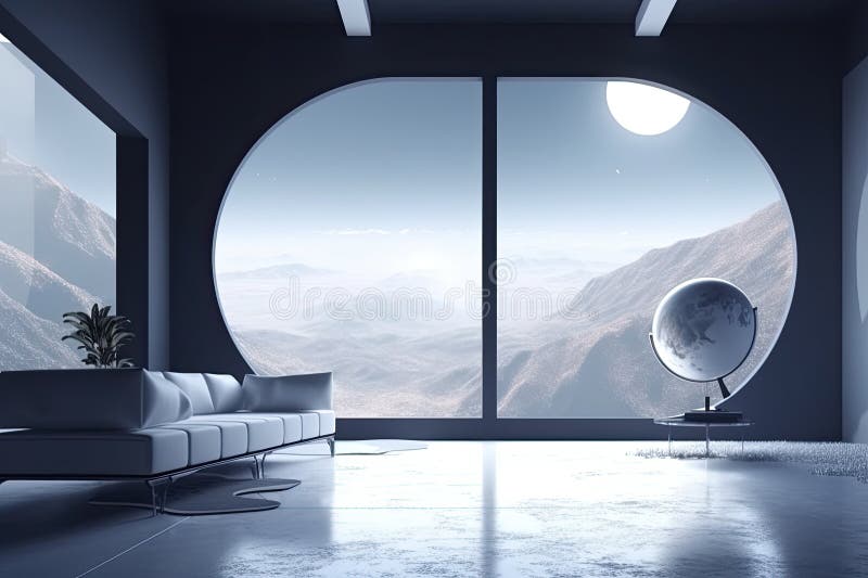 Futuristic Room Interior, Minimalism Style. Generative AI Stock ...