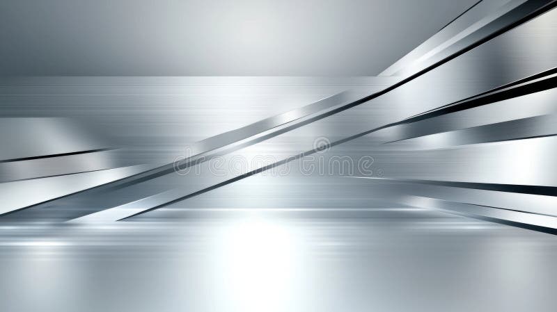 A Futuristic Room with Metallic Walls and Floor, Illuminated by a ...