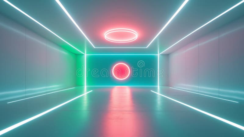 Futuristic Room Red Circle Center Stock Photos - Free & Royalty-Free ...
