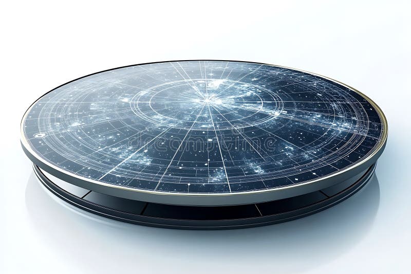 Futuristic Round Display with Circular Design and Light Grid Stock ...