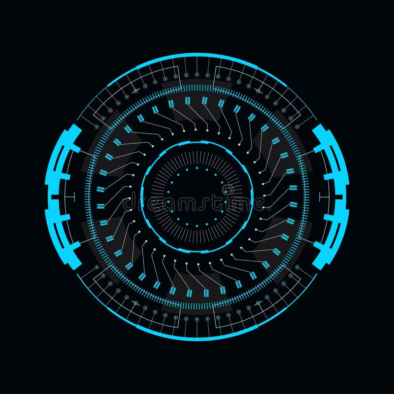 Futuristic Round Element for the Hud Interface Stock Vector - Illustration of digital, radar ...