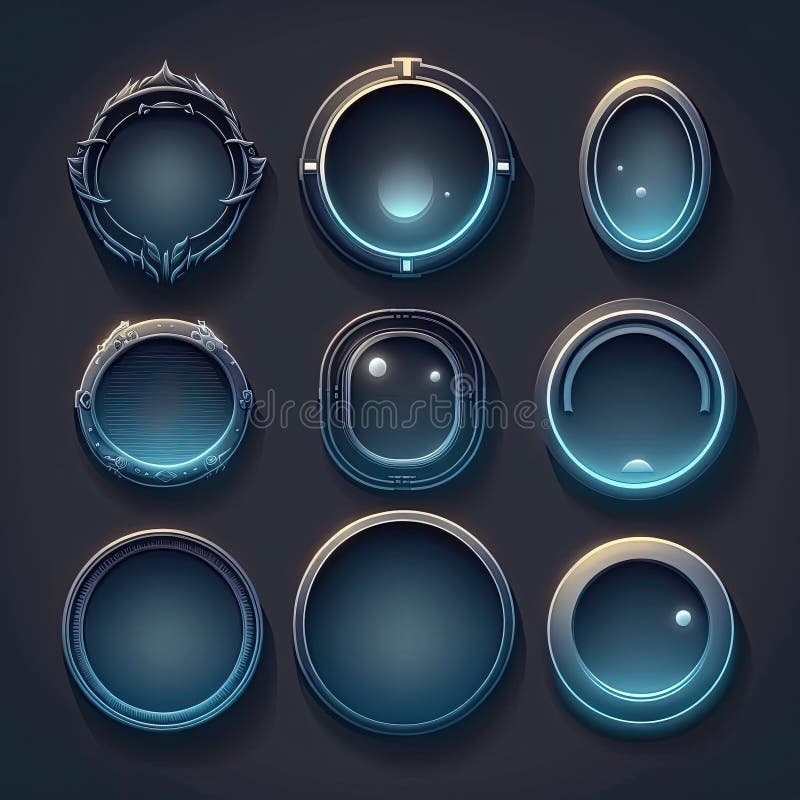 Futuristic Round Frame Game Ai Generated Stock Illustration ...
