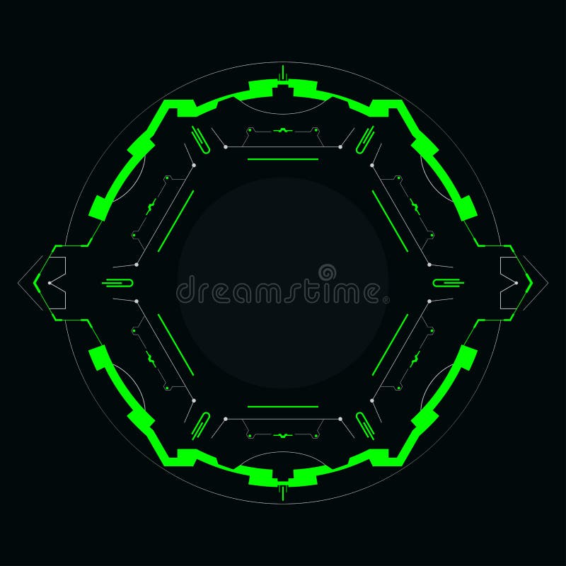 Futuristic Round Frame for a Modern Interface Stock Vector ...