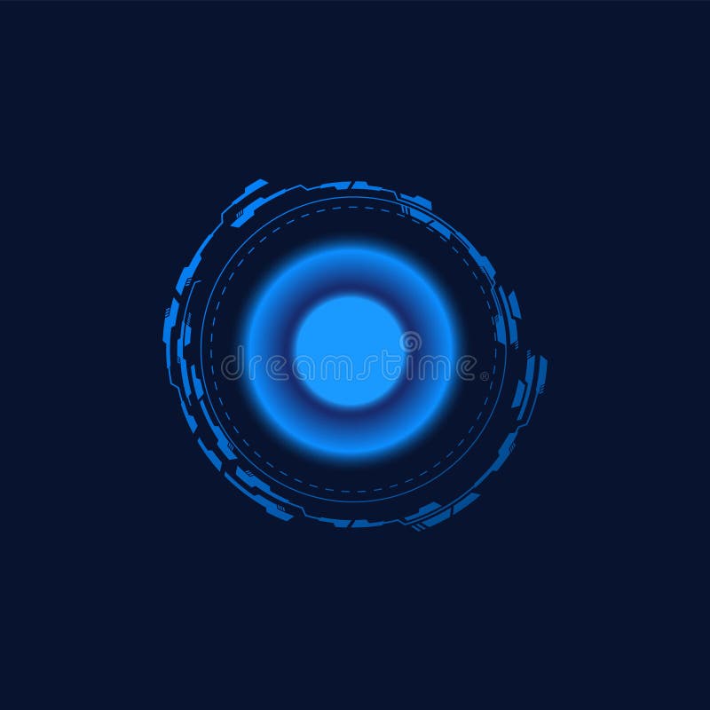 Futuristic Round Frame, Touch Effect, Vector Digital Circuit Border ...