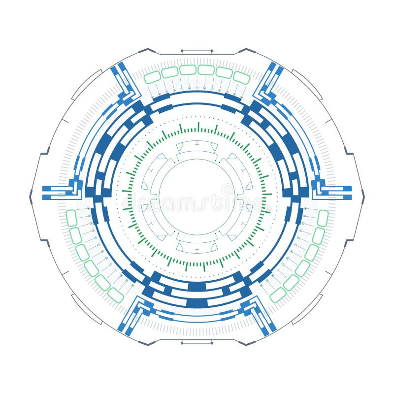 Futuristic Round Gauge for Hud Interface Stock Vector - Illustration of ...