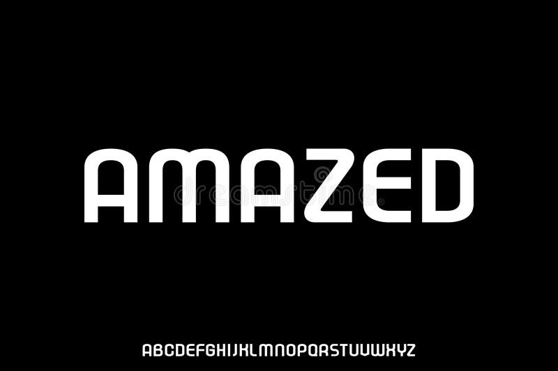 Futuristic Rounded Sans Serif Display Font Vector Stock Vector ...