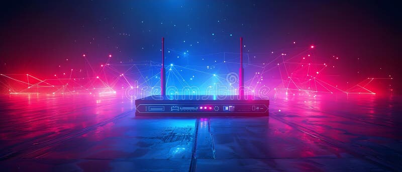 Futuristic Router and Network Connectivity Concept. Concept Technology ...