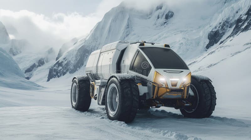 Exploring Vast Ice Landscapes with a Futuristic Rover As a Cosmic Nomad ...