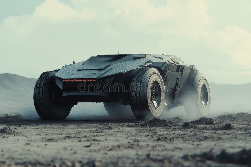 A Futuristic, Rugged Vehicle Traversing a Barren Landscape, Showcasing ...