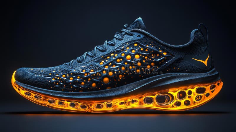 Futuristic Running Shoe with Illuminated Sole Generative AI Stock ...