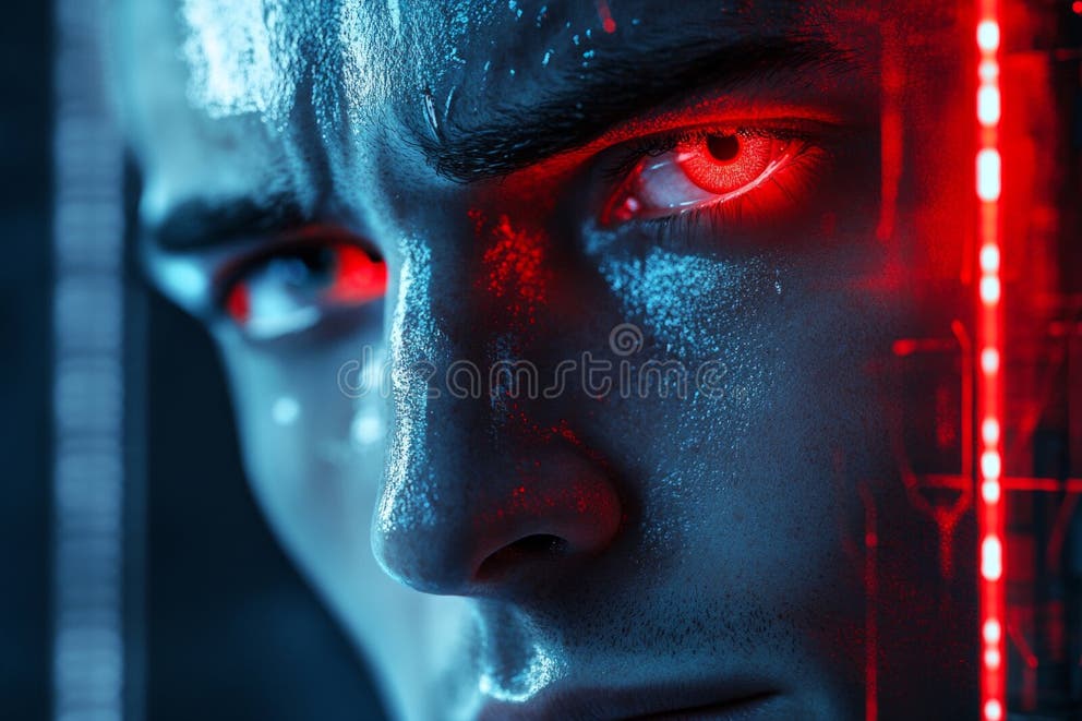 Generative Ai, Futuristic Sad Man with Broken Trust, Trapped in ...