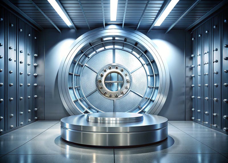 A Futuristic Safe Room Platform HighTech Vault with Advanced Security ...