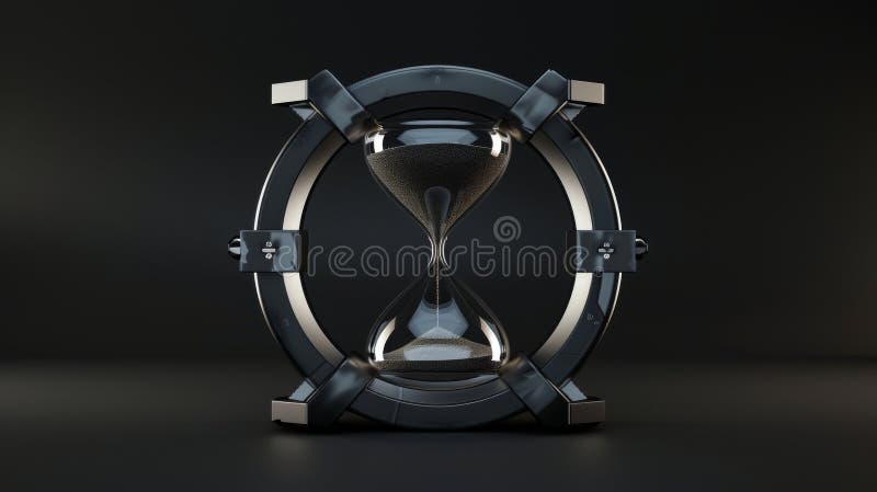 Futuristic Sand Timer with Minimal Sand Ultra Realistic High Tech ...